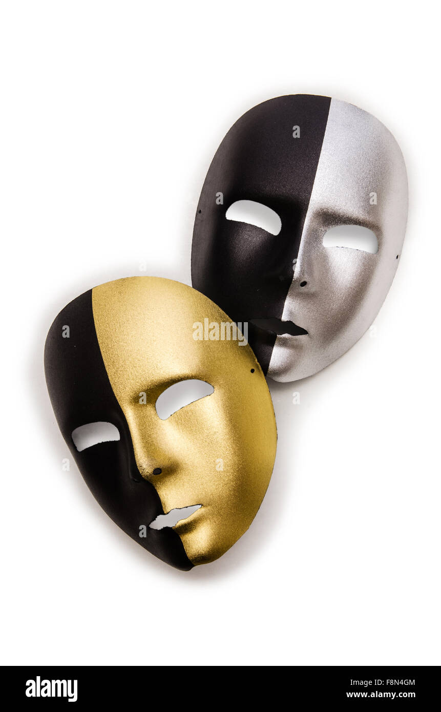 Shiny masks isolated on white background Stock Photo - Alamy