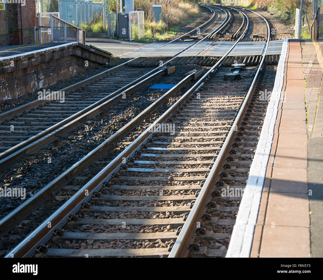 Rail tracks in bright summer day Stock Photo - Alamy