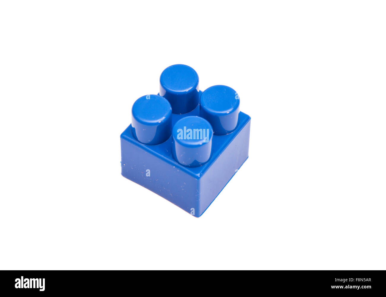 Plastic Toy Block On White Background Stock Photo - Alamy