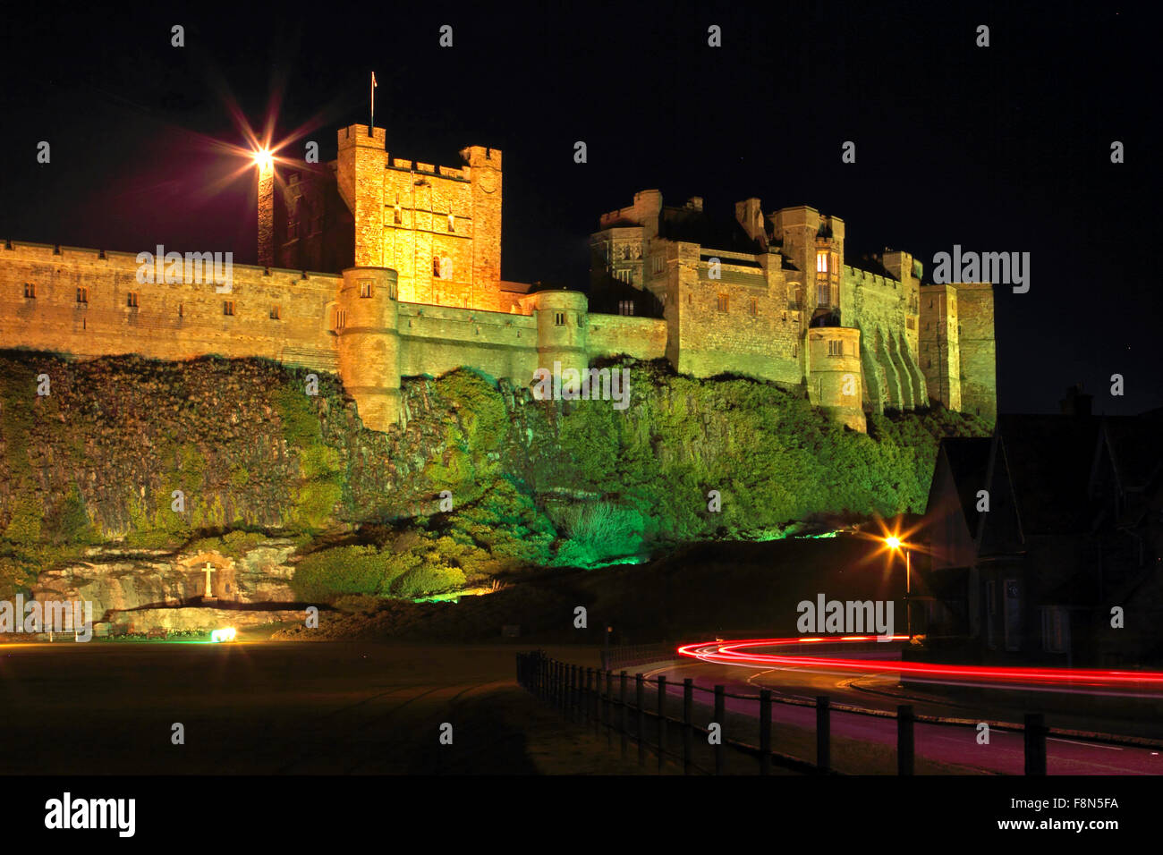 Night Light at Bamburgh Castle, Northumberland, England Stock Photo - Alamy