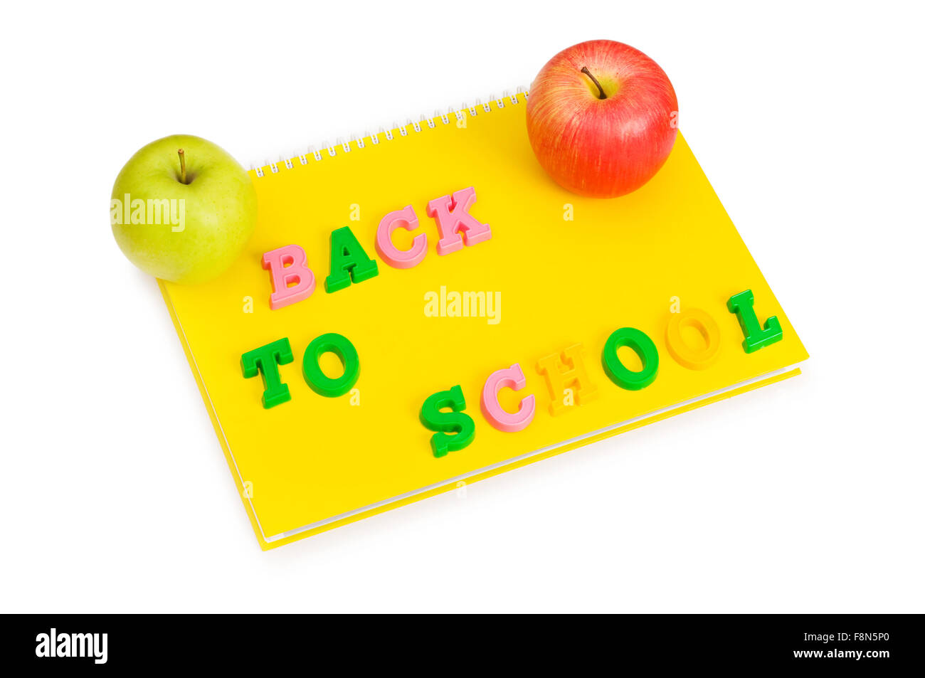Apples and book Cut Out Stock Images & Pictures - Alamy