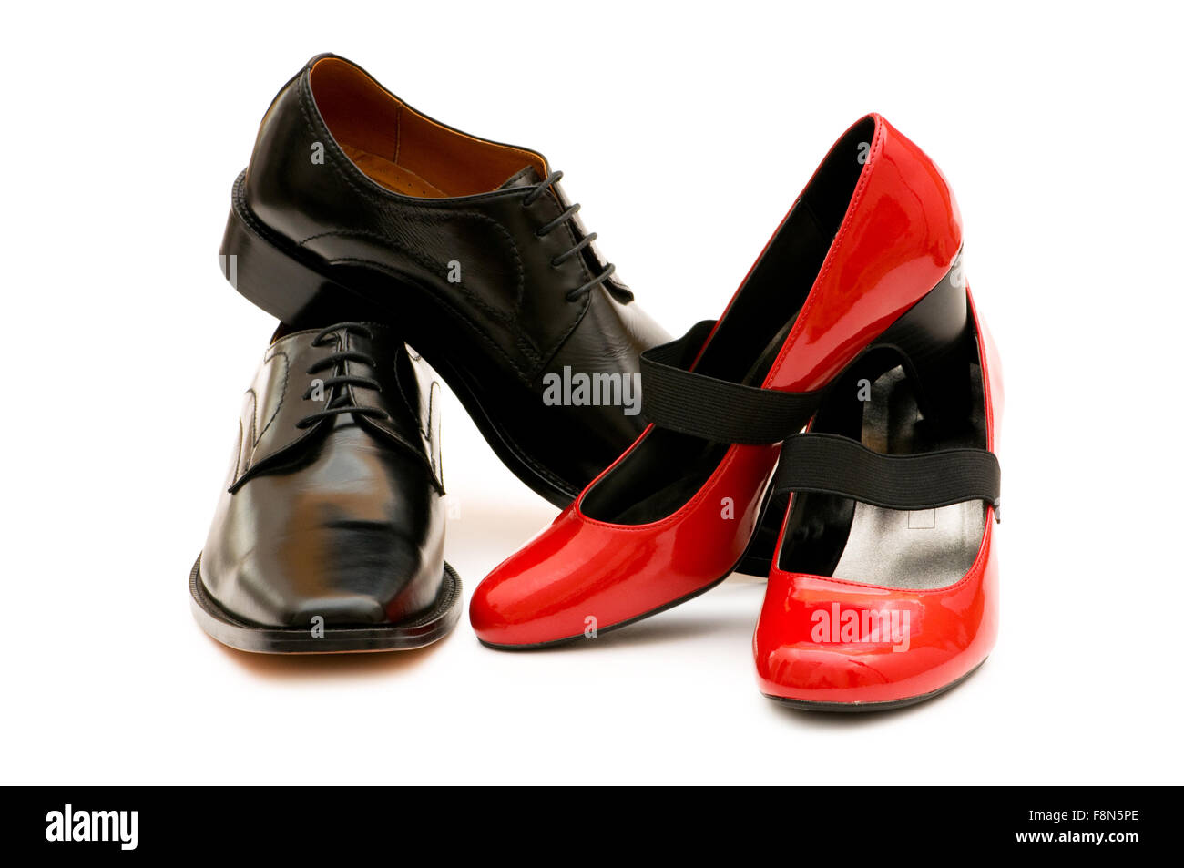 Two shoes isolated on the white background Stock Photo - Alamy