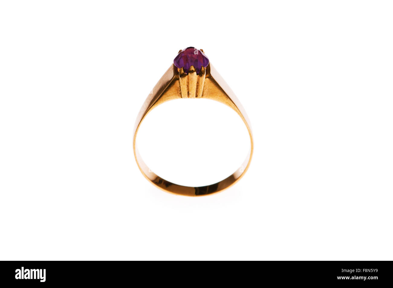 Golden ring isolated on the white background Stock Photo - Alamy