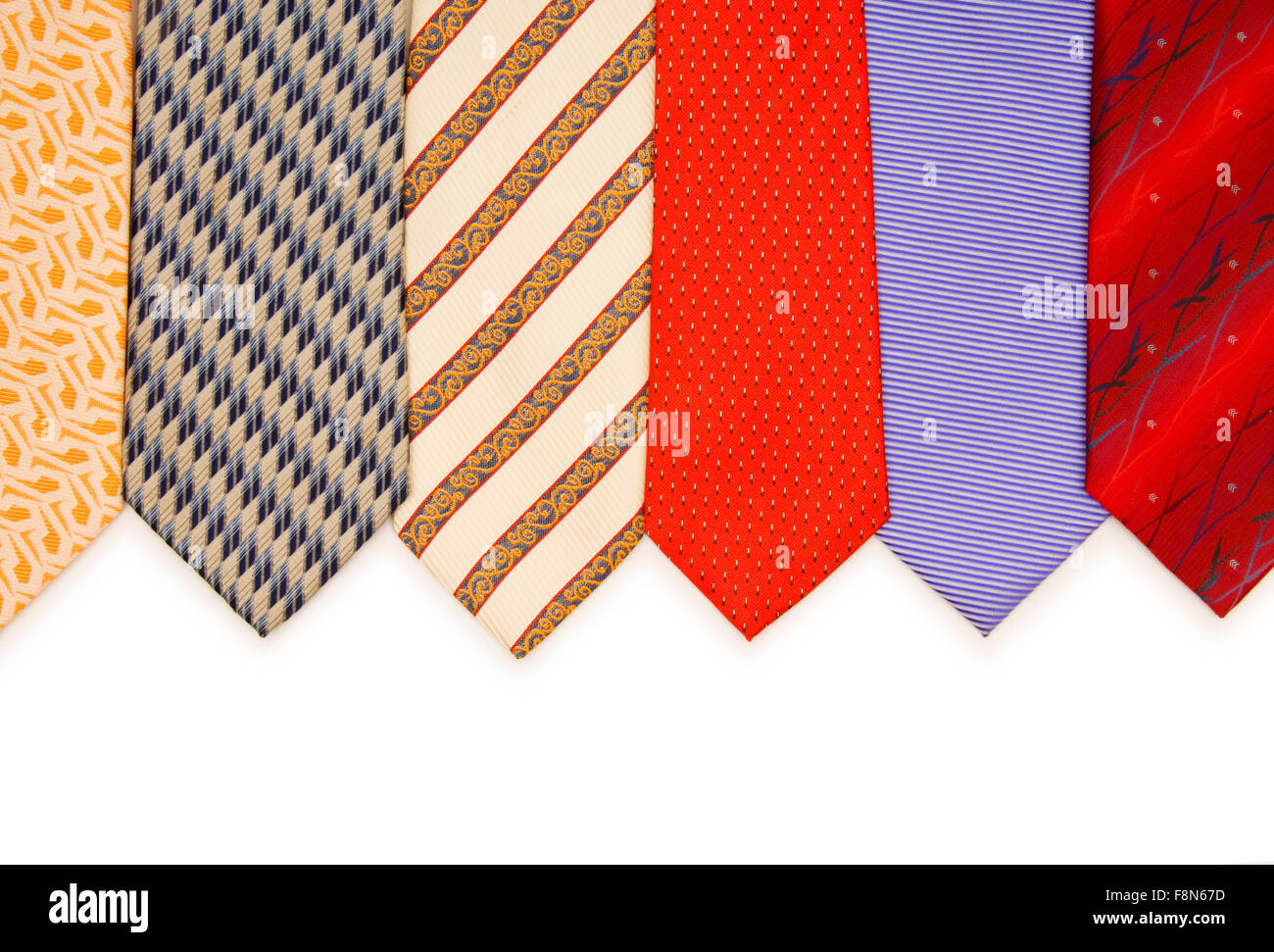 Selection of ties isolated on the white Stock Photo - Alamy