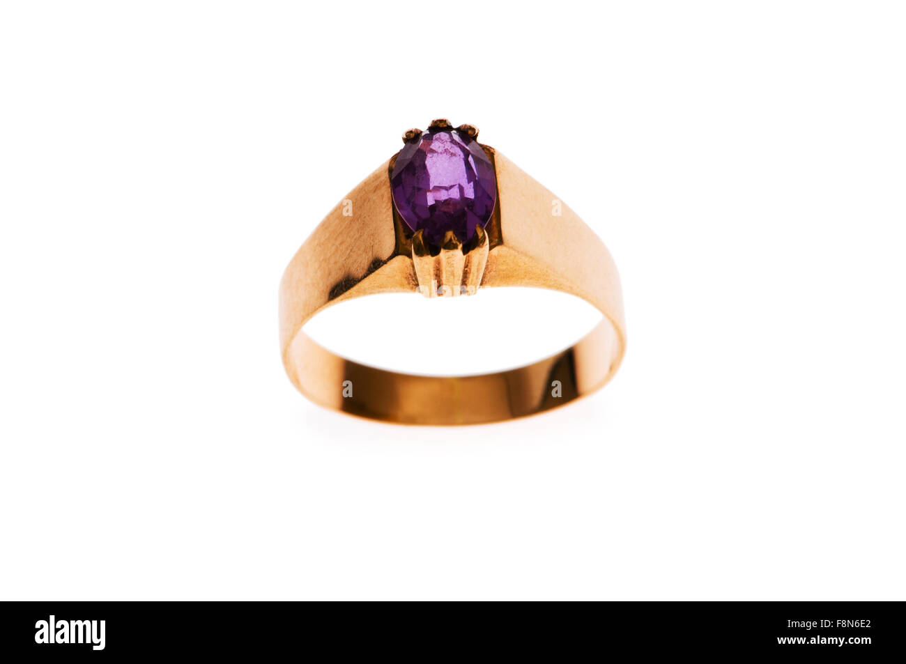 Golden ring isolated on the white background Stock Photo - Alamy