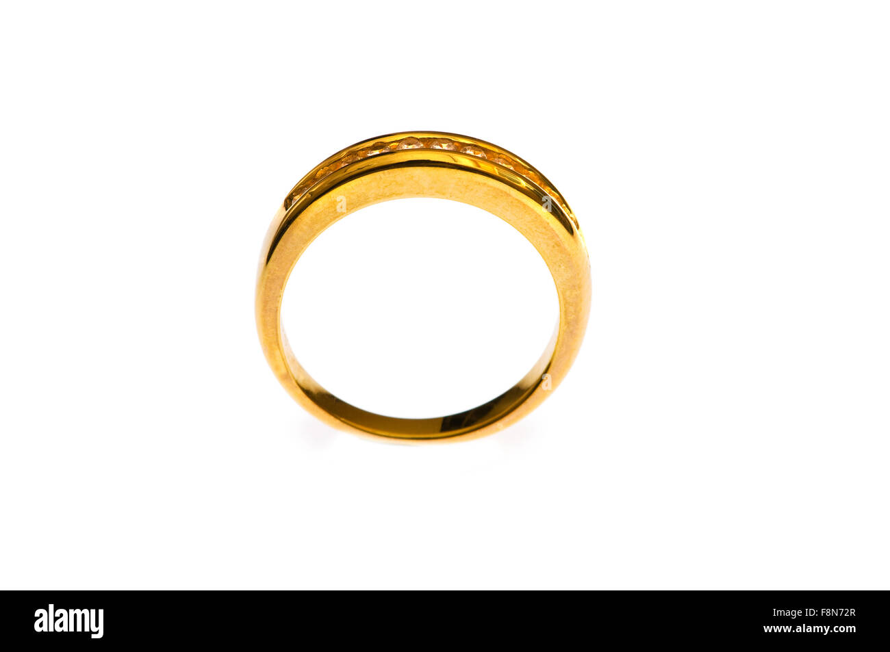 Golden ring isolated on the white background Stock Photo - Alamy