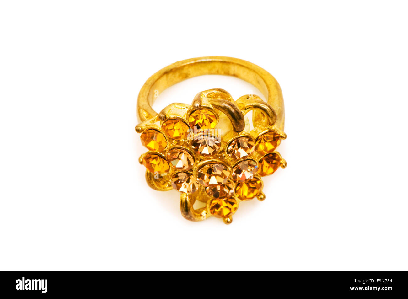 Golden ring isolated on the white background Stock Photo - Alamy