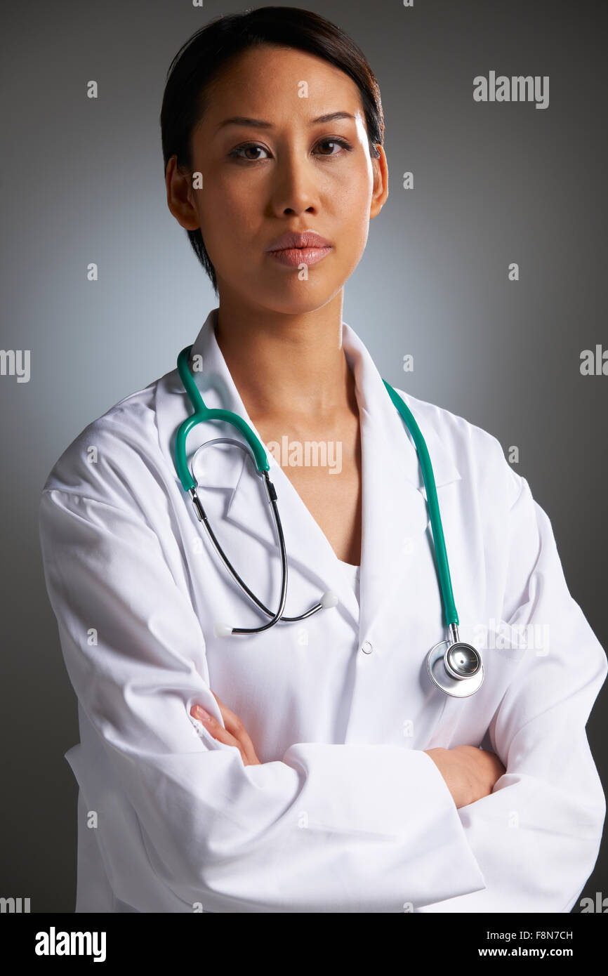 Studio Portrait Of Doctor With Stethoscope Stock Photo - Alamy
