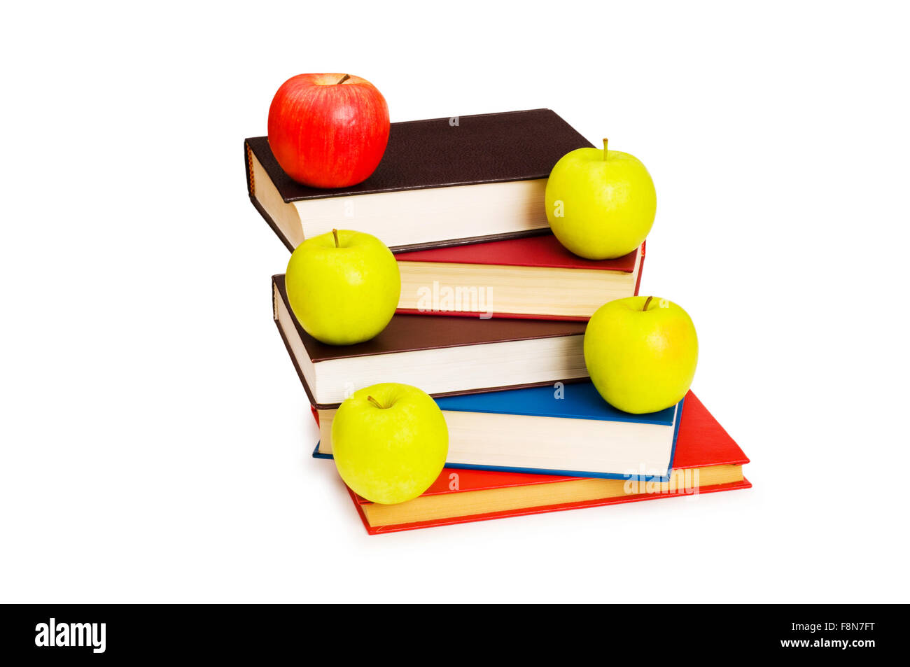 Back to school concept with books and apple Stock Photo - Alamy