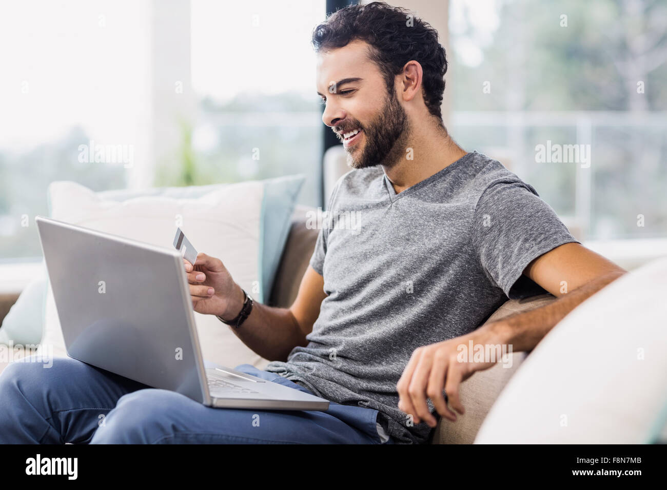 Man credit card typing hi-res stock photography and images - Alamy