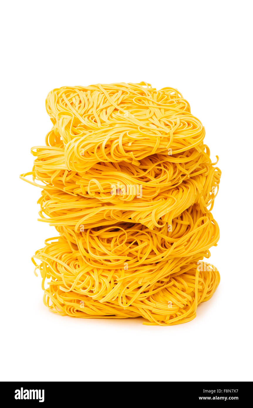 Stack of spaghetti isolated on the white Stock Photo - Alamy