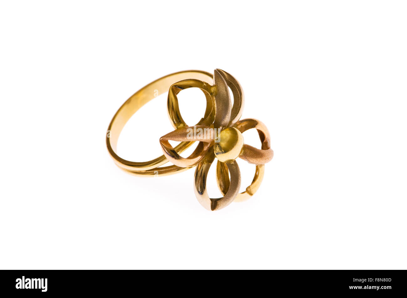 Golden ring isolated on the white background Stock Photo - Alamy