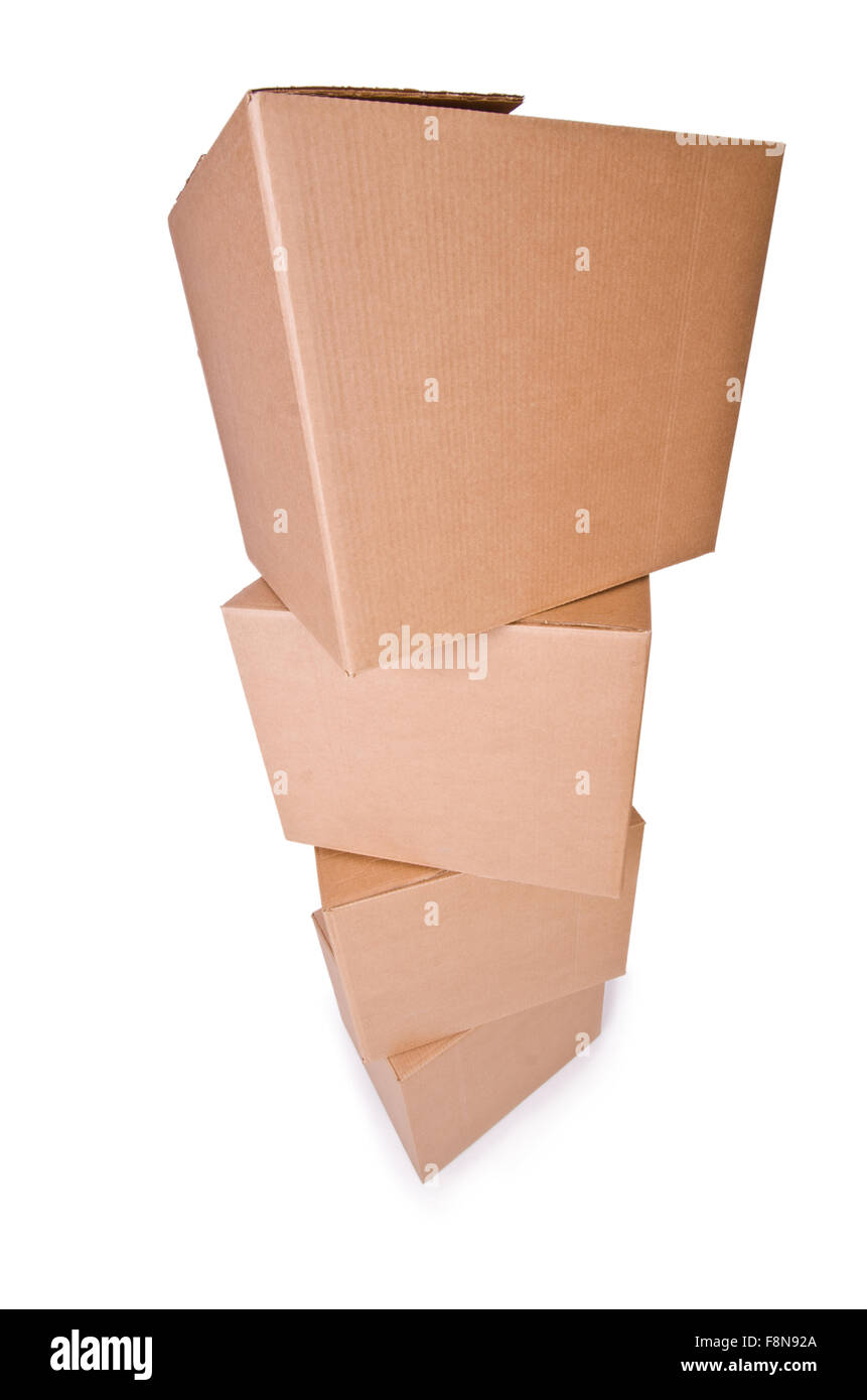 Carton boxes isolated on the white background Stock Photo - Alamy
