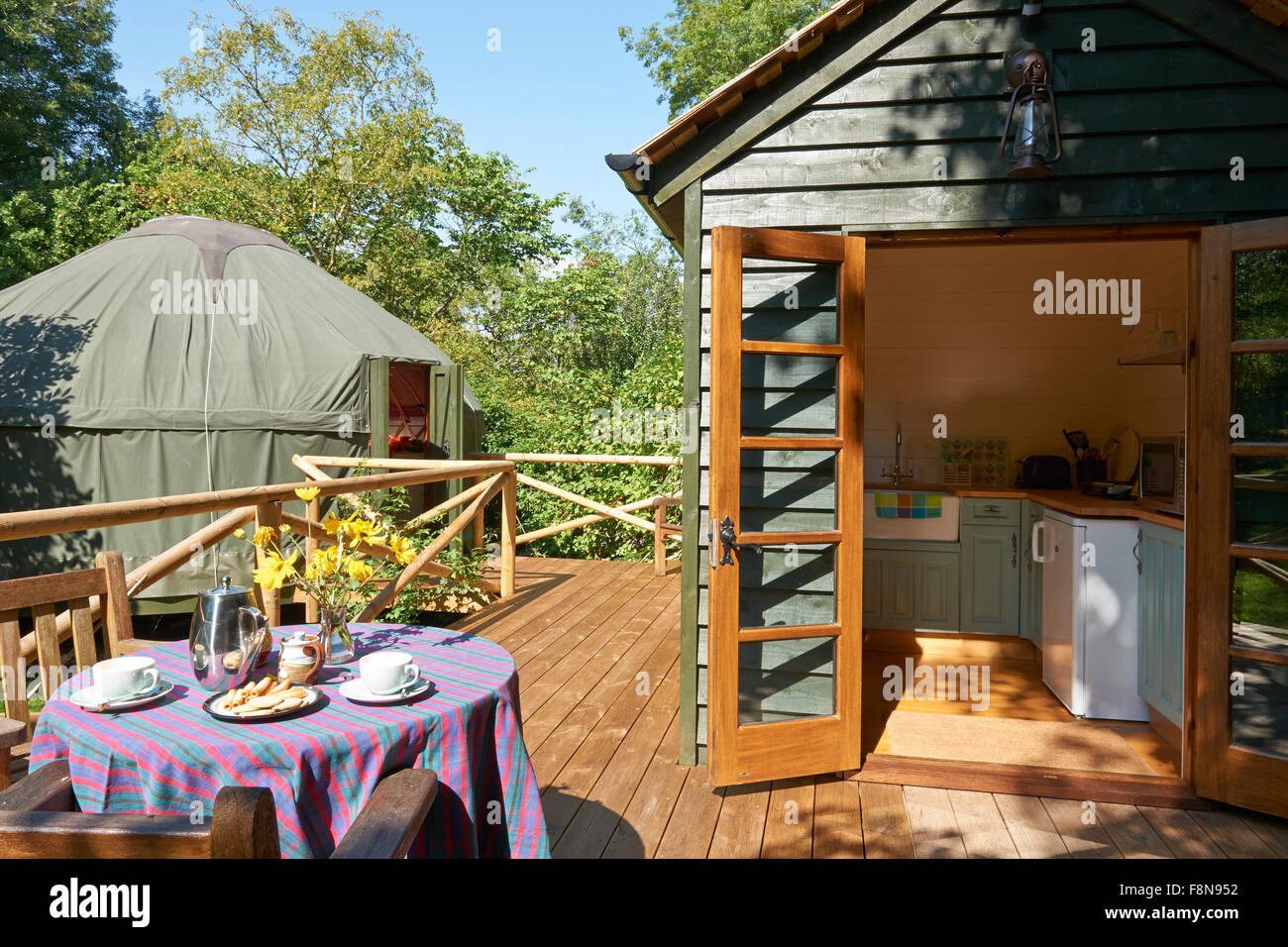 Exterior Of Beautiful Holiday Yurt Stock Photo - Alamy