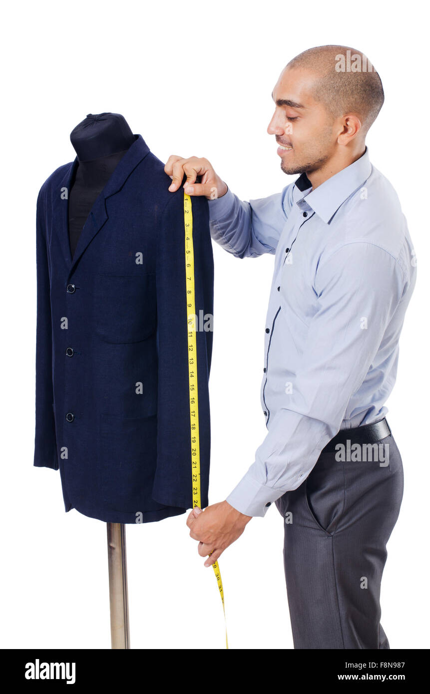 Tailor isolated on the white background Stock Photo - Alamy