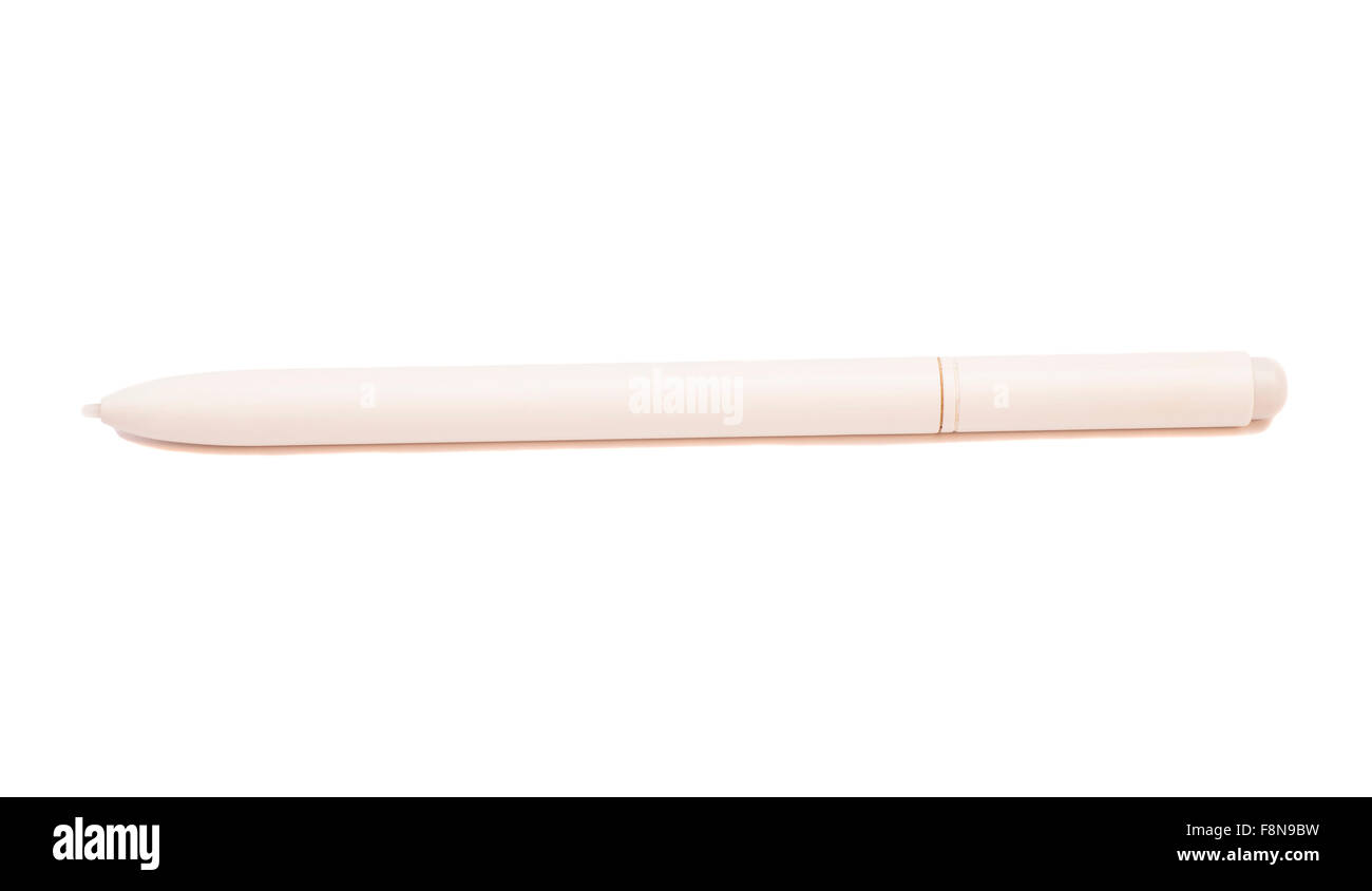 White Stylus pen for touchscreen tablet isolated on white background ...