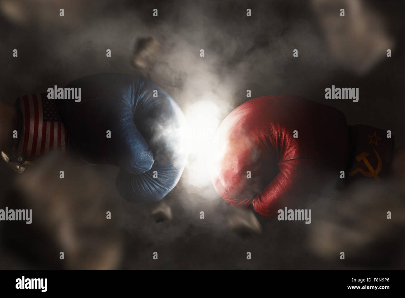 Symbol of the Cold War between America and Russia symbolized with ...