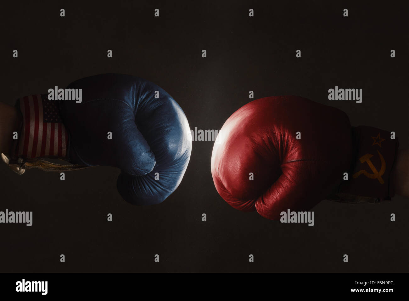 Symbol of the Cold War between America and Russia symbolized with ...