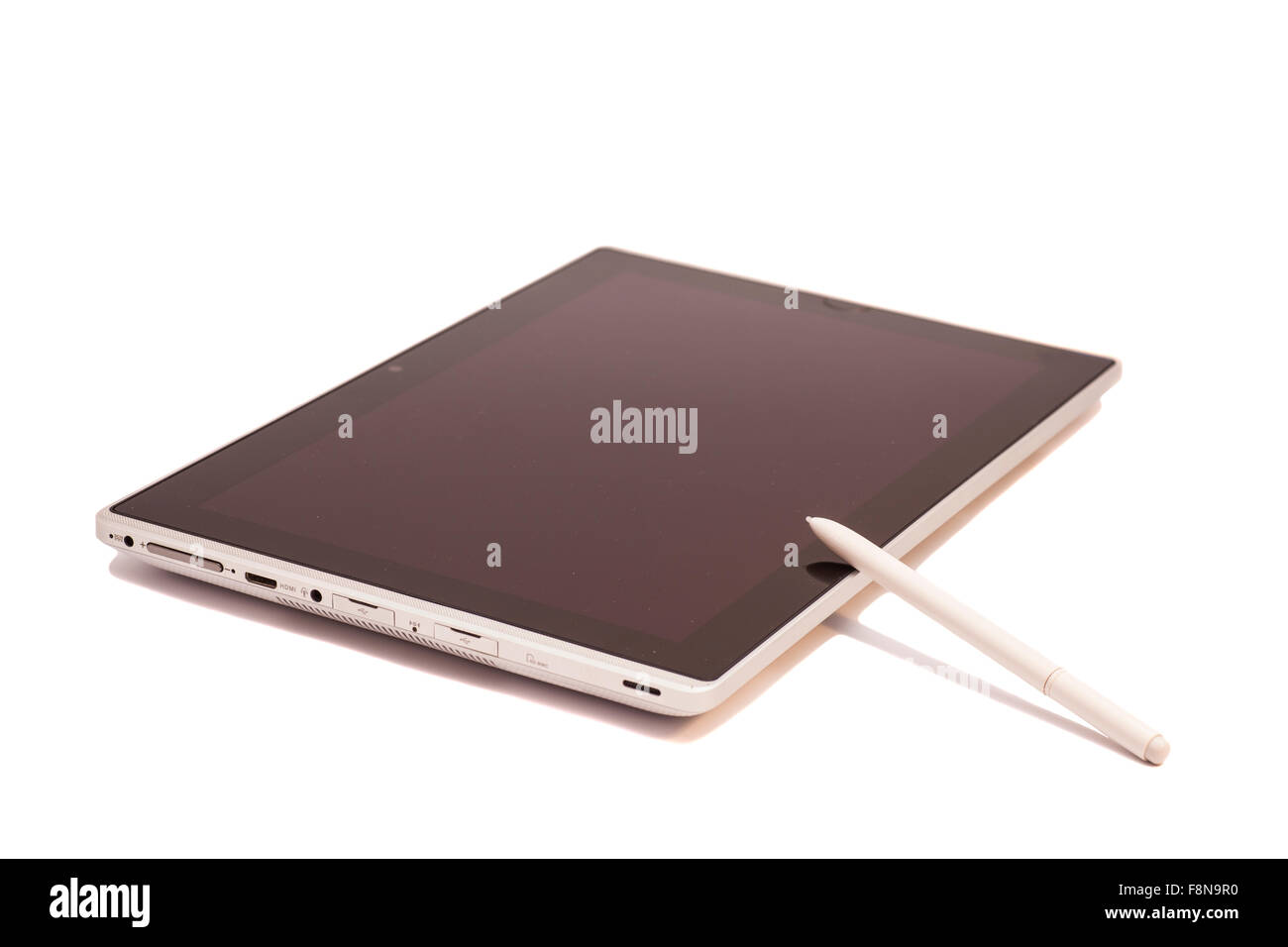 Tablet computer with Stylus pen isolated on white Stock Photo - Alamy