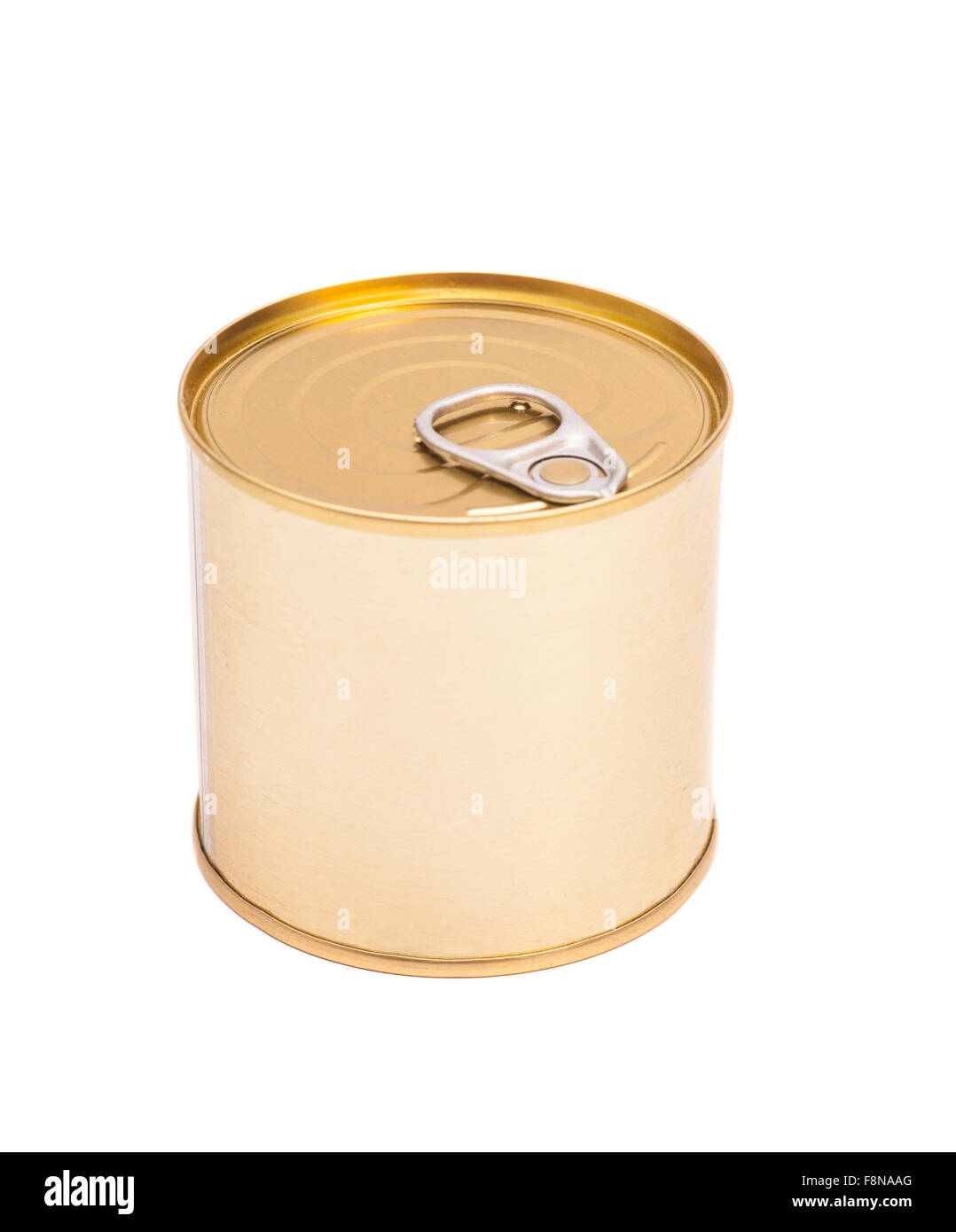Tin can over white background Stock Photo - Alamy