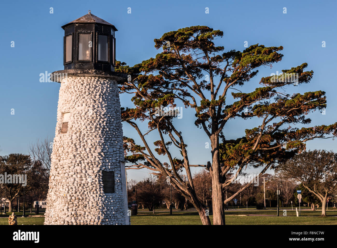 Close-up view of Buckroe Beach lighthouse in Hampton, Virginia Stock ...