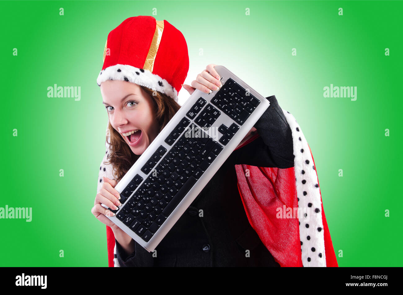 Woman queen in funny concept Stock Photo - Alamy