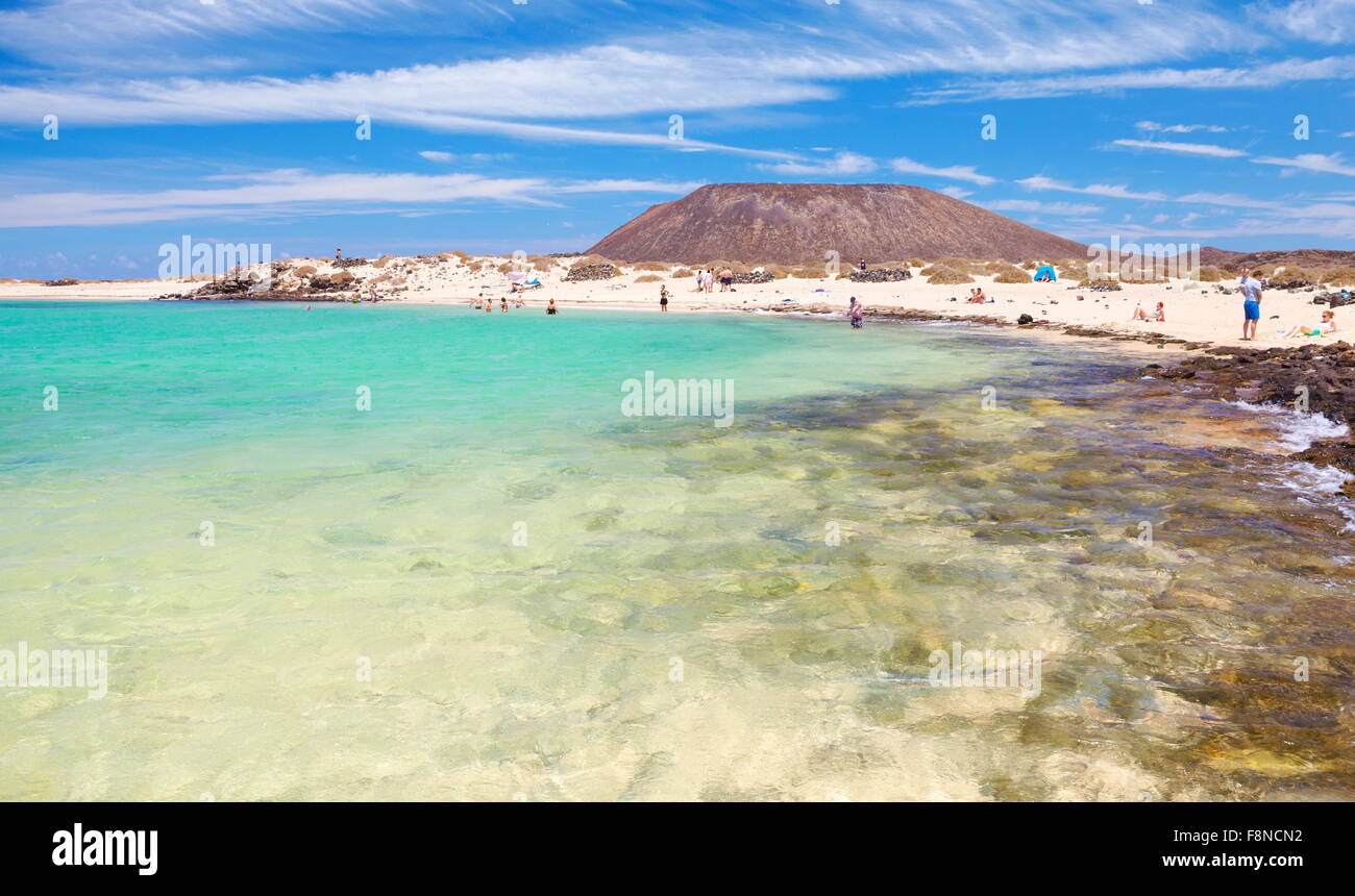 Small beach on the Lobos Island, Canary Islands, Spain Stock Photo - Alamy