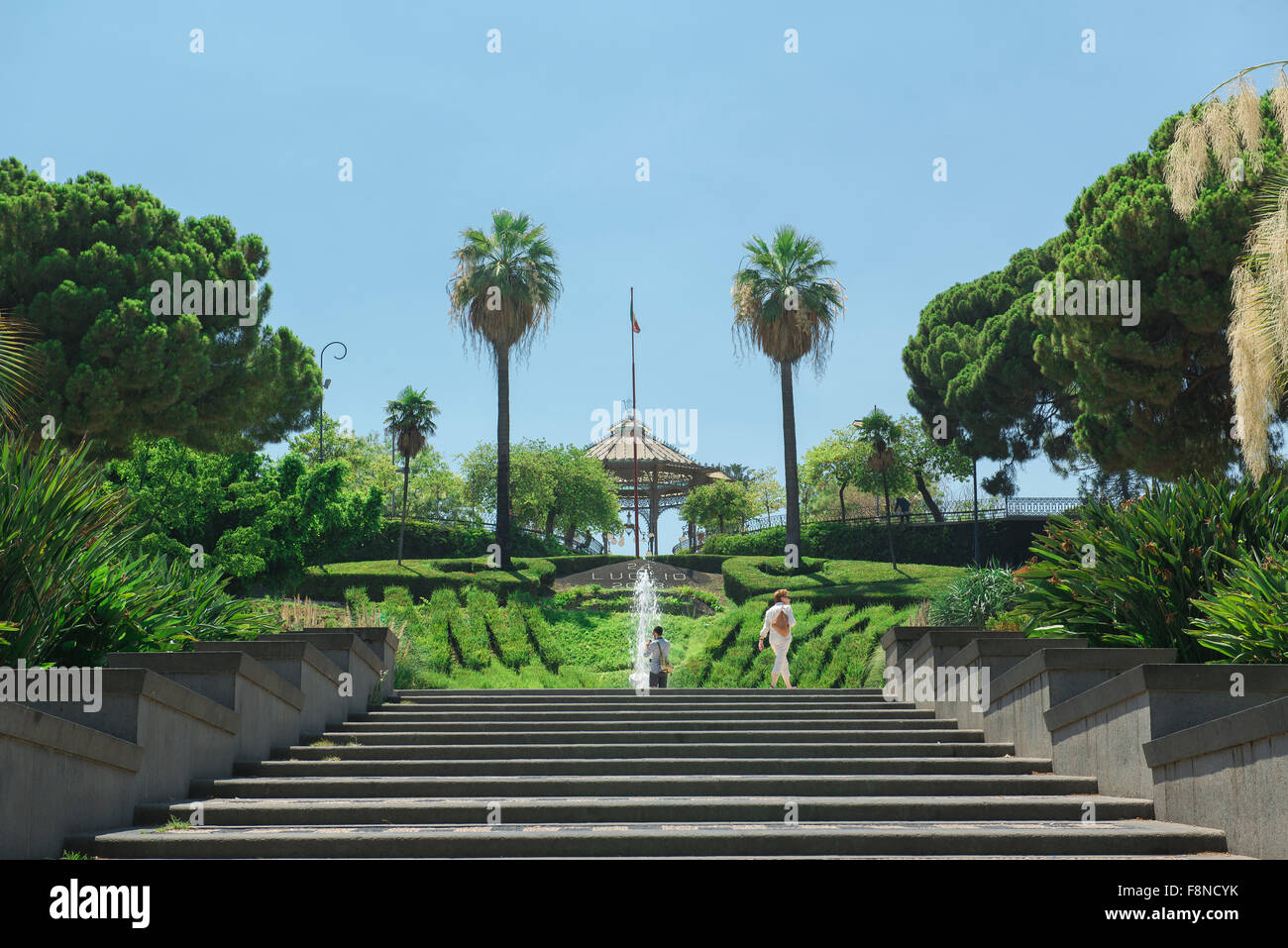 Catania Villa Bellini, view on a summer afternoon of the entrance to ...