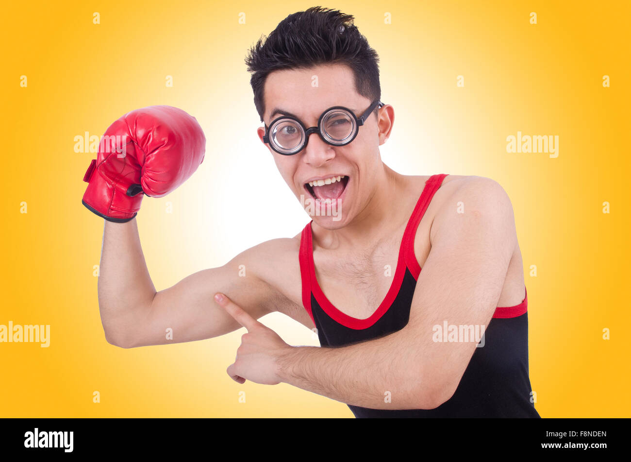 Funny boxer isolated on the white background Stock Photo - Alamy