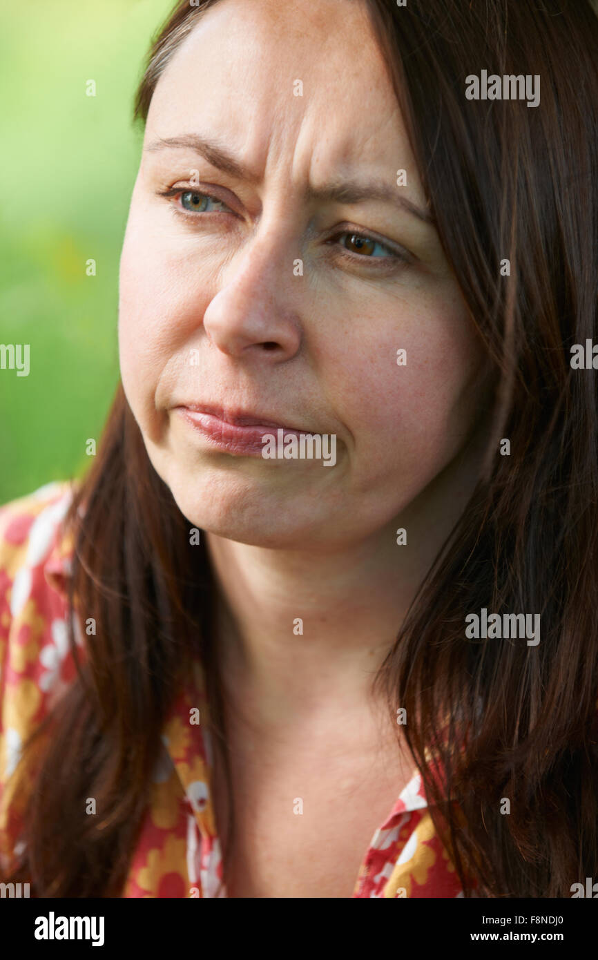 Portrait Of Serious Middle Aged Woman Stock Photo - Alamy