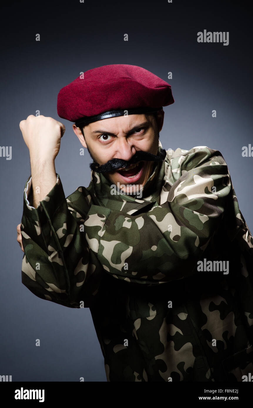 Funny soldier in military concept Stock Photo - Alamy
