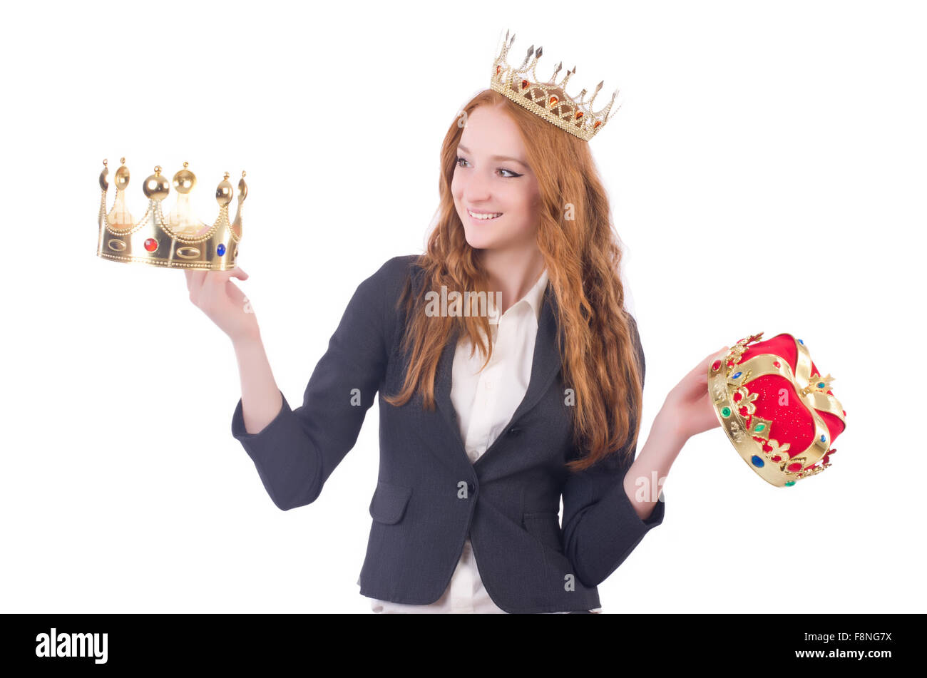 Queen businesswoman in business concept Stock Photo - Alamy