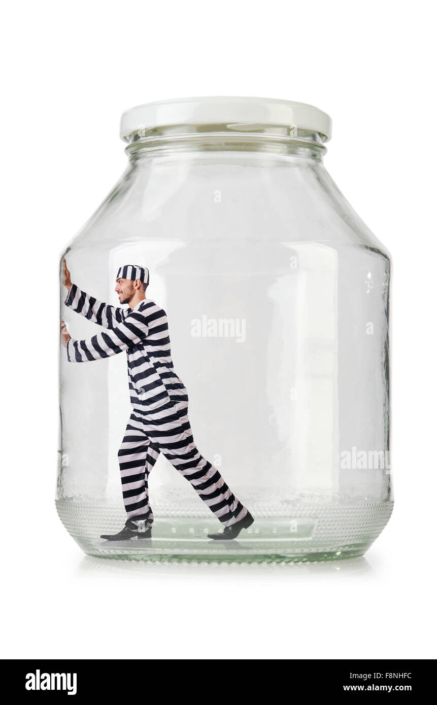 Glass empty jar isolated on white Stock Photo - Alamy