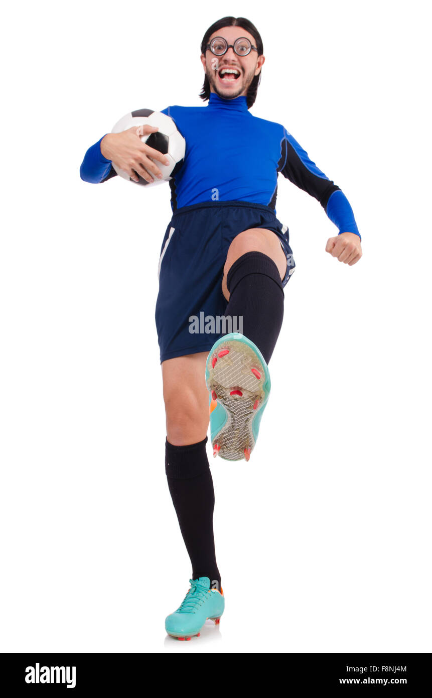 Football player isolated on the white background Stock Photo - Alamy