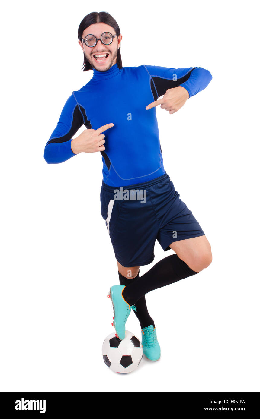 Football player isolated on the white background Stock Photo - Alamy