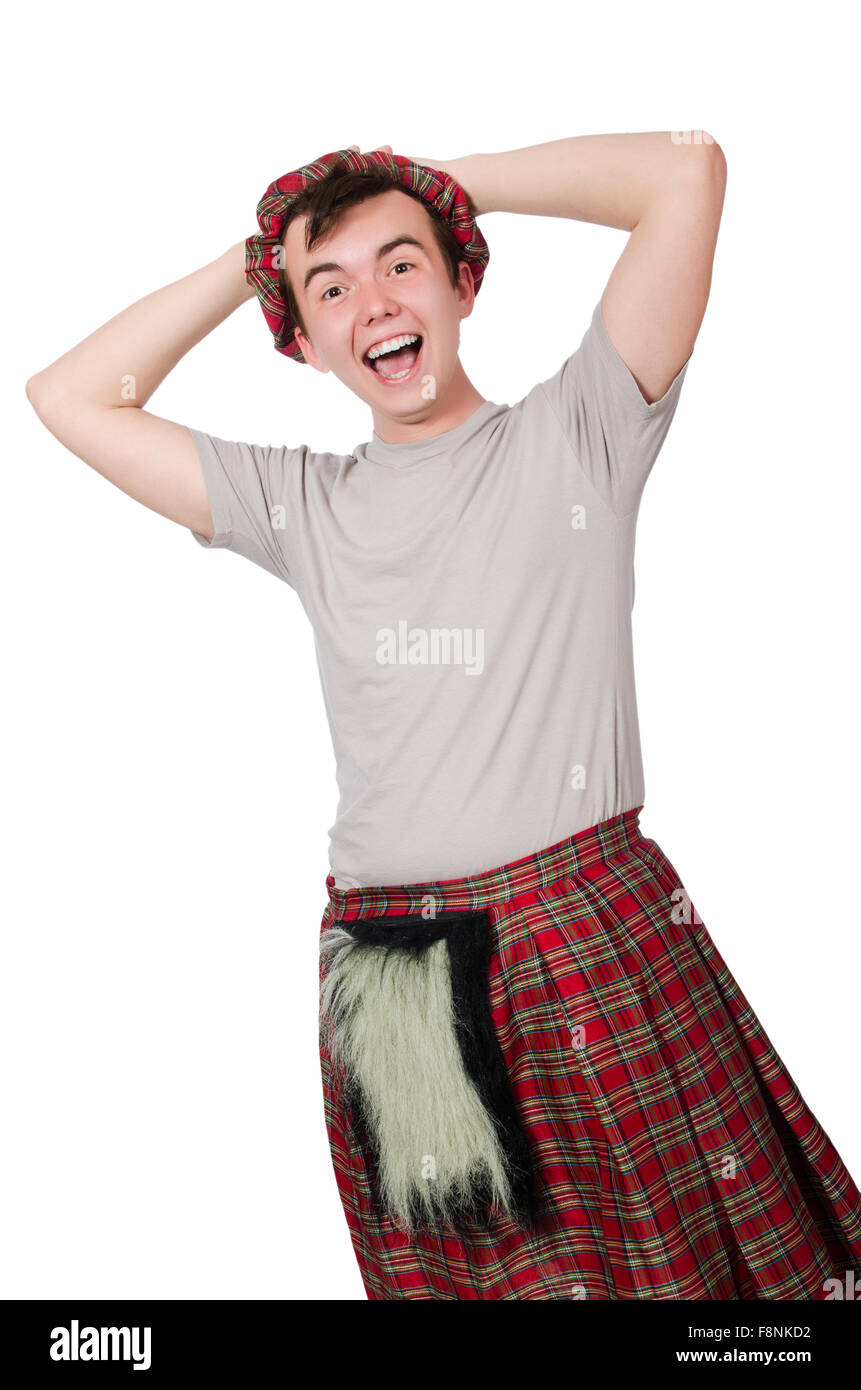 Funny scotsman isolated on white Stock Photo - Alamy