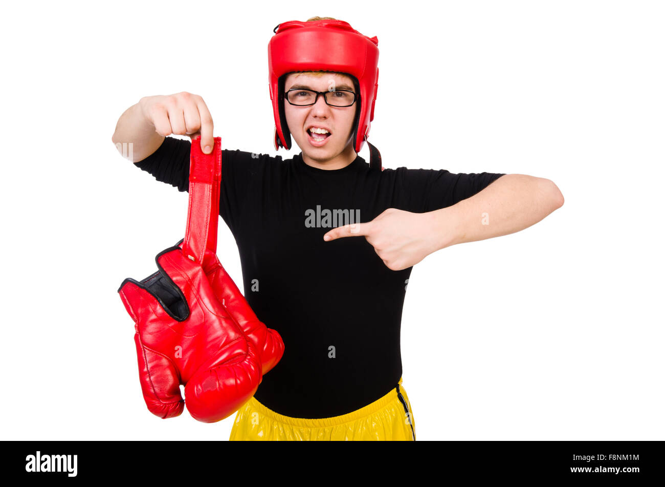 Funny boxer isolated on the white background Stock Photo - Alamy