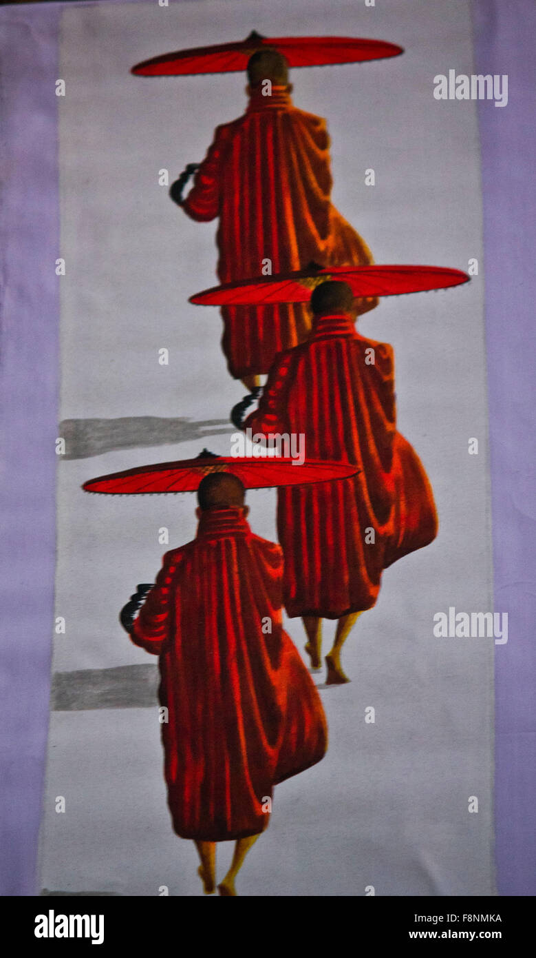 Sand Painted Burmese drawing . Paintings sold at temples are drawn ...
