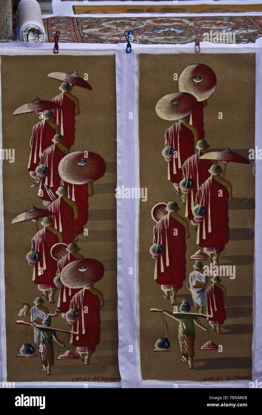 Sand Painted Burmese drawing . Paintings sold at temples are drawn ...