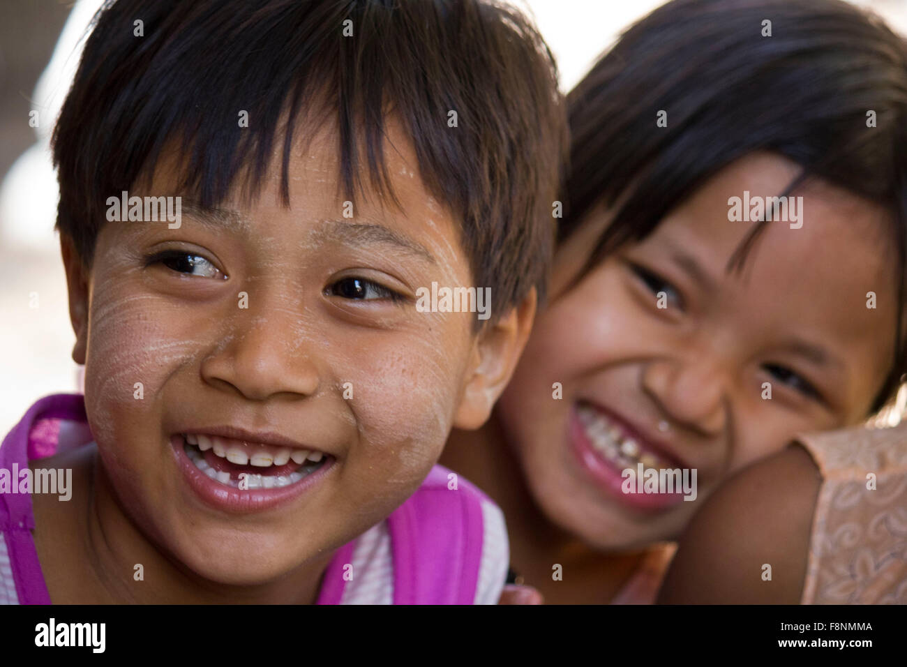 Asiatic Children smiling Image taken in a little village in myanmar ...