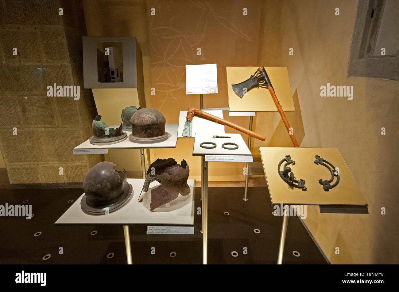 Ancient weapons and helmets (seventh-fifth century BC), MAEC museum in ...