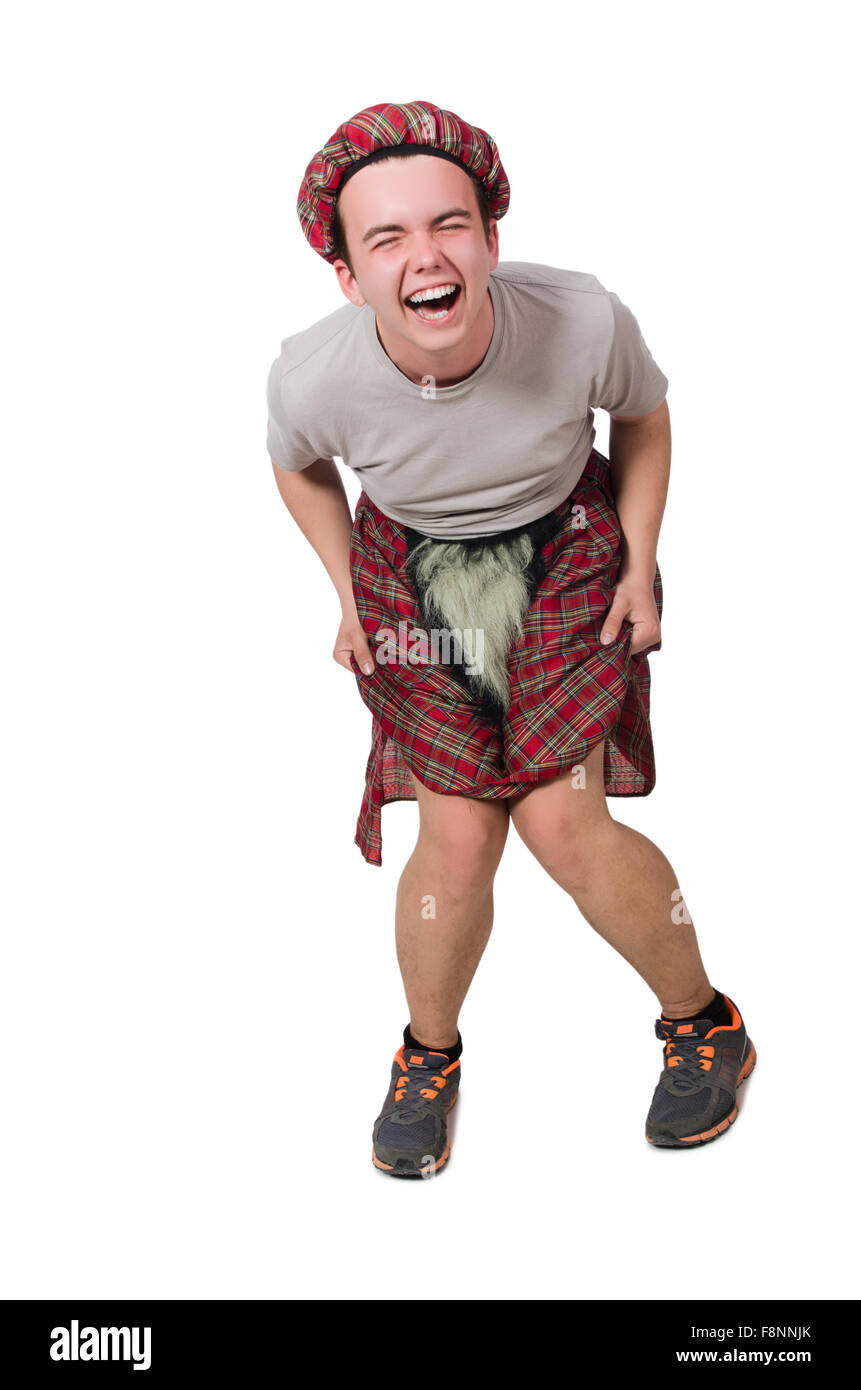 Funny scotsman isolated on white Stock Photo - Alamy