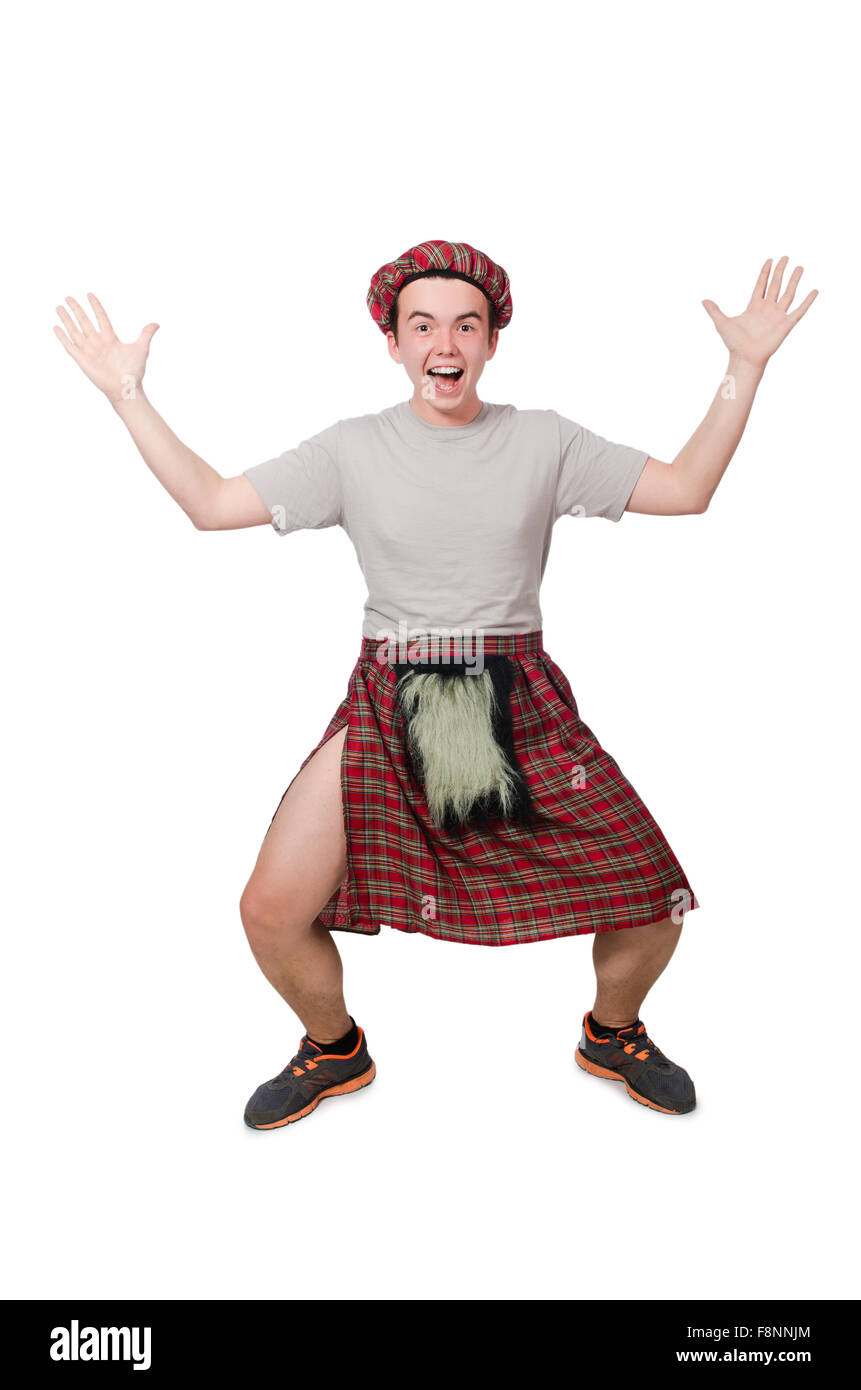 Funny scotsman isolated on white Stock Photo - Alamy