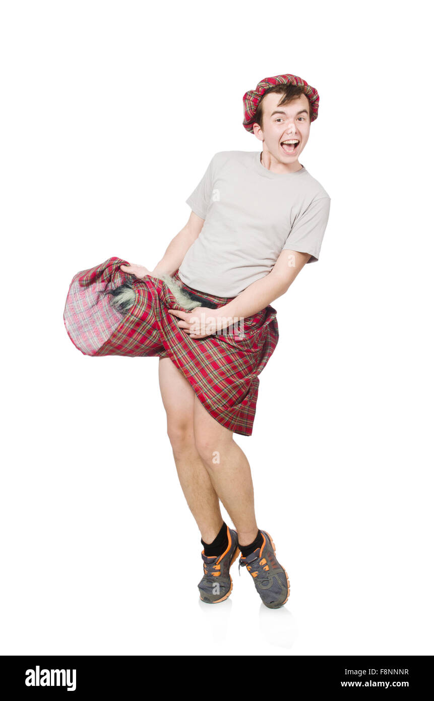 Funny scotsman isolated on white Stock Photo - Alamy