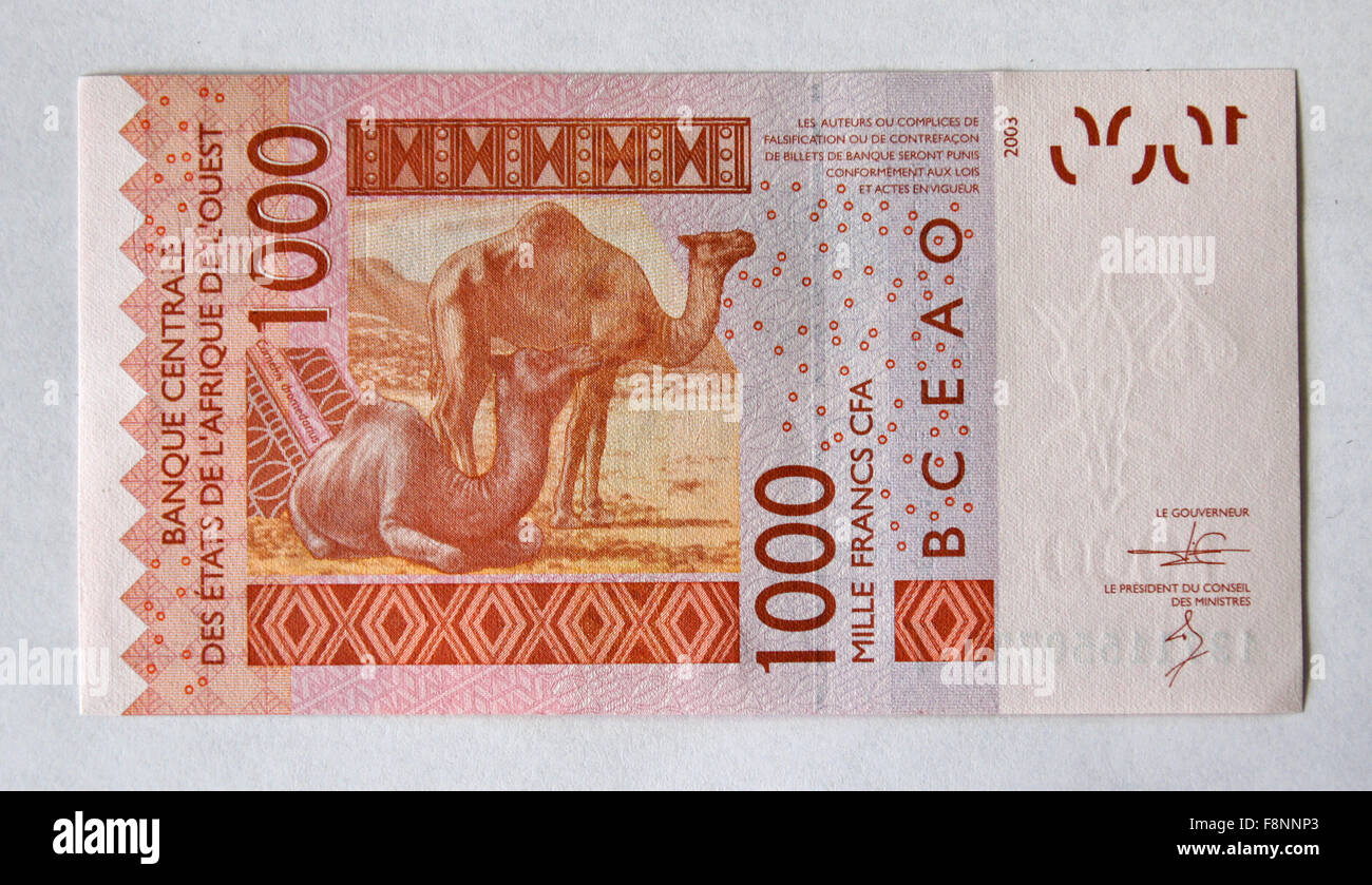 West African CFA currency (reverse or back side Stock Photo - Alamy