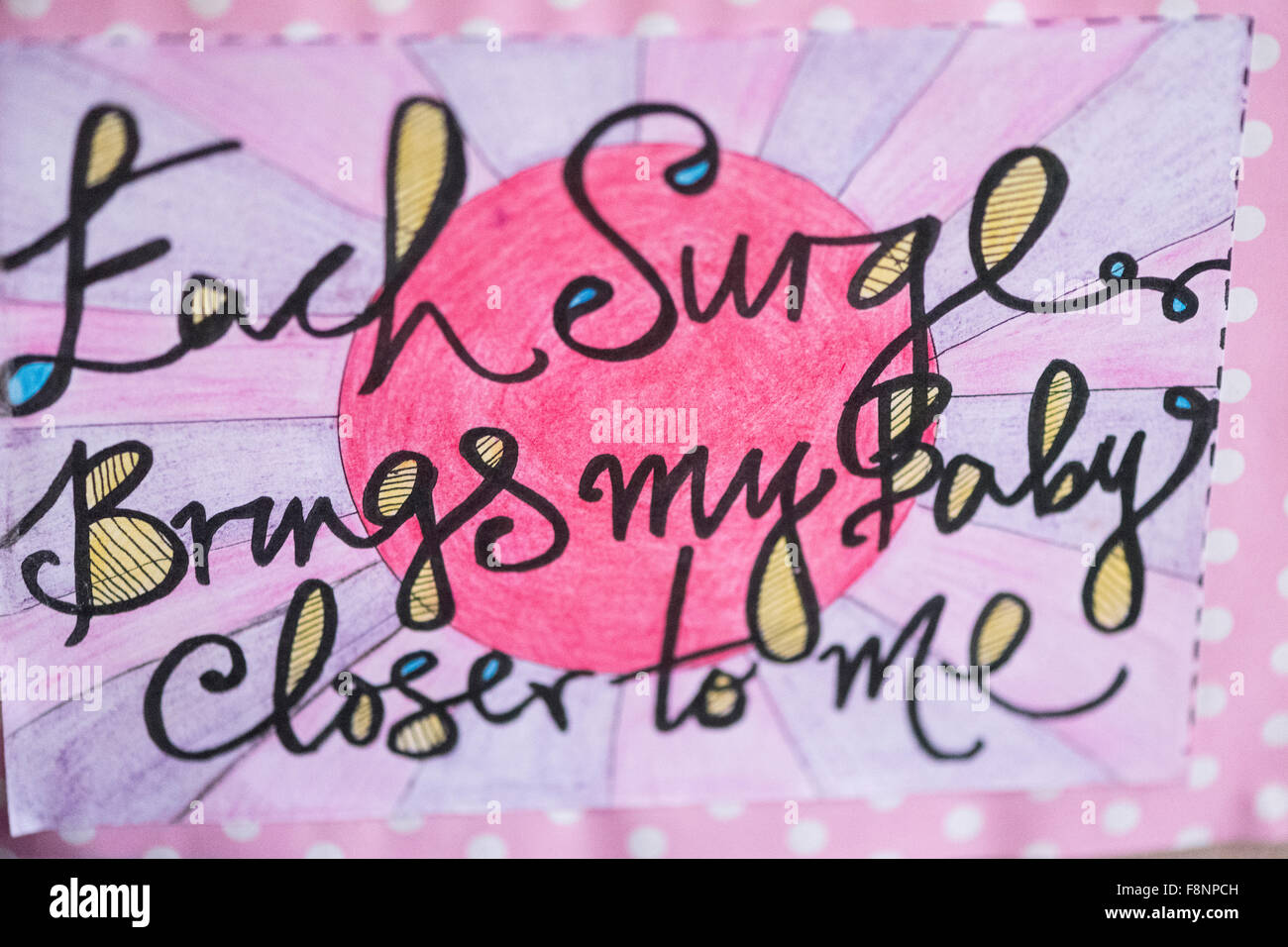 Birth affirmation reading "each surge brings my baby closer to me" in ...