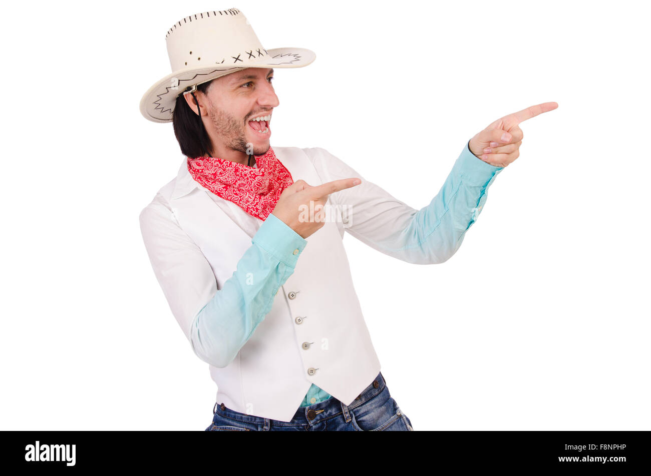 Cowboy isolated on the white background Stock Photo - Alamy
