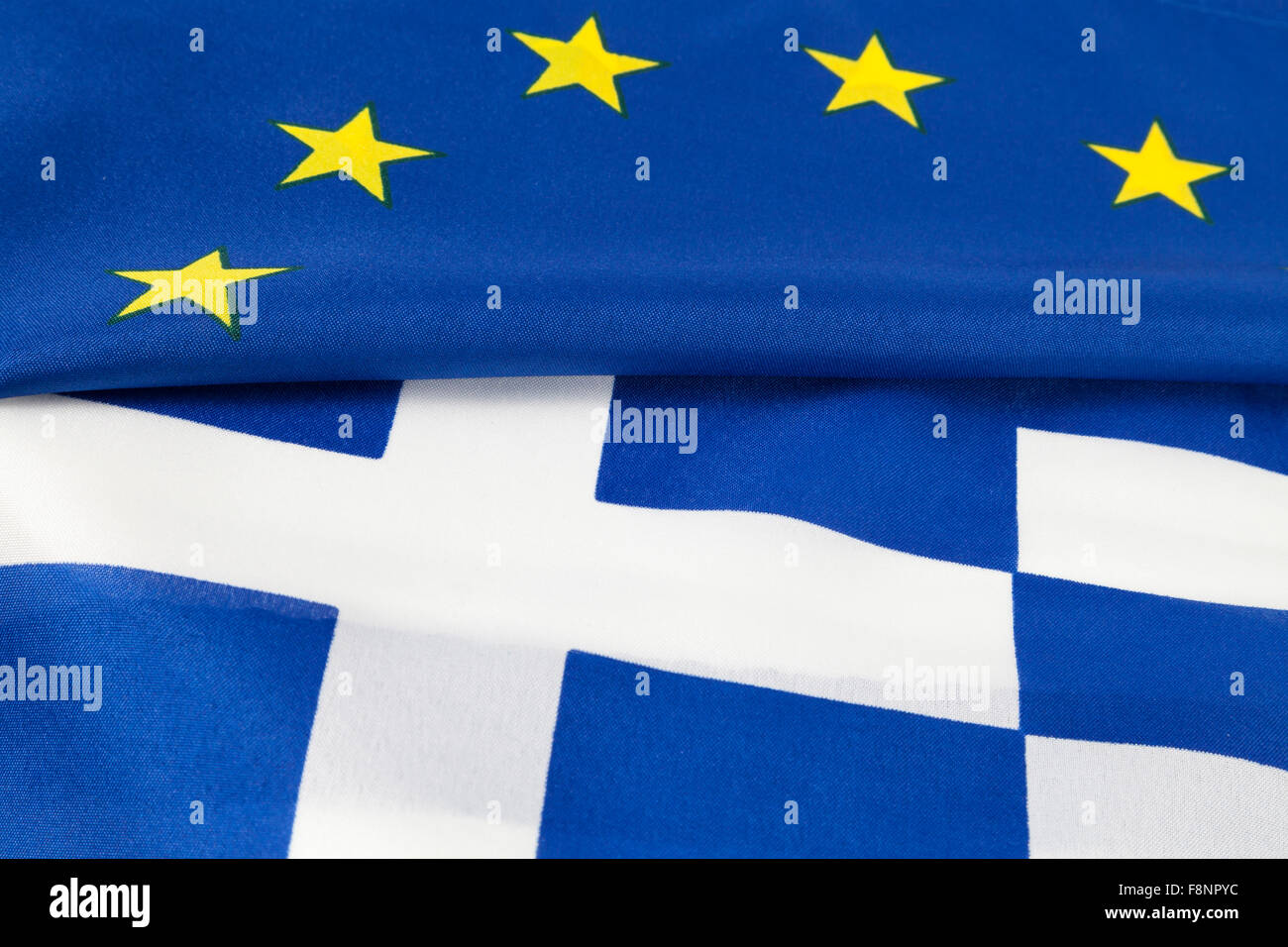 Greek and EU flag Stock Photo - Alamy