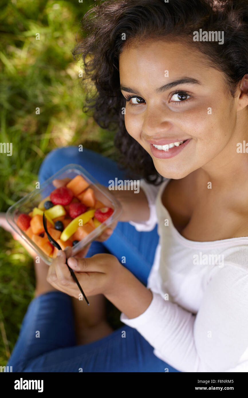 Woman blueberries portrait eating hi-res stock photography and images ...