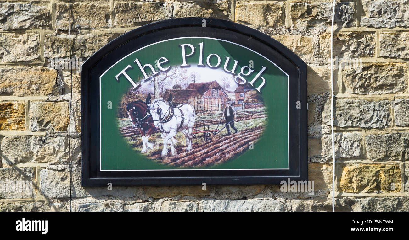 The Plough pub sign. UK Stock Photo - Alamy